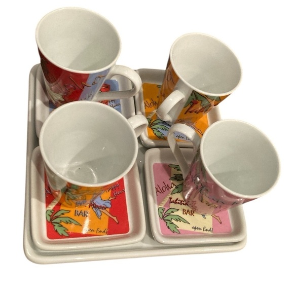 Godinger & Co | Dining | 4 Mugs Tahitian Moon Bar Aloha Tiki New Cup ...
